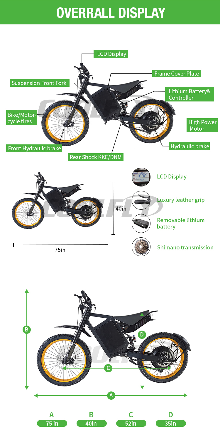 CHEETAH-AIR Stealth Bomber Electric Bike 72V 50000W 8000W12000W E Bike Enduro 12KW Surron Mtb ...